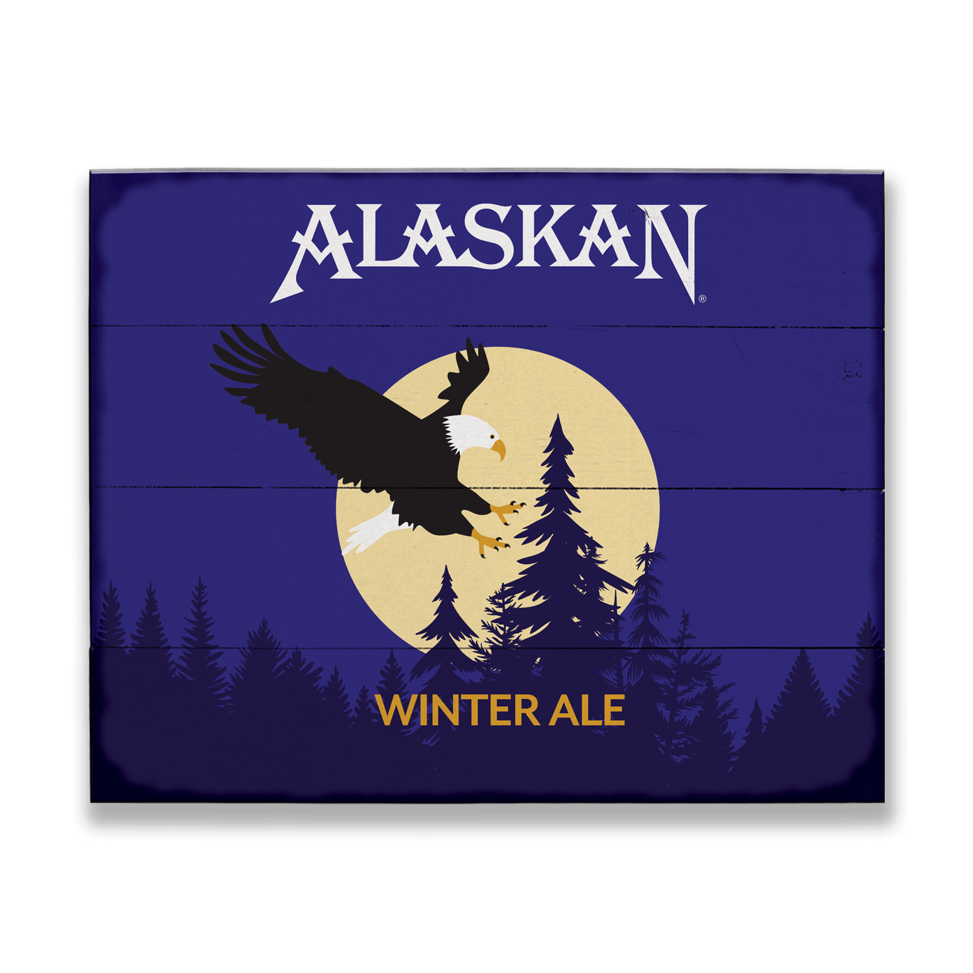Winter Ale Can Label Wooden Sign | Alaskan Brewing Co.